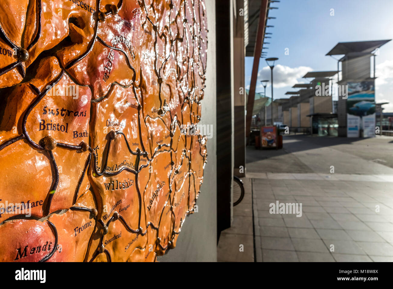 Millenium Square relief route map, Sustrans, Bristol, UK Stock Photo ...