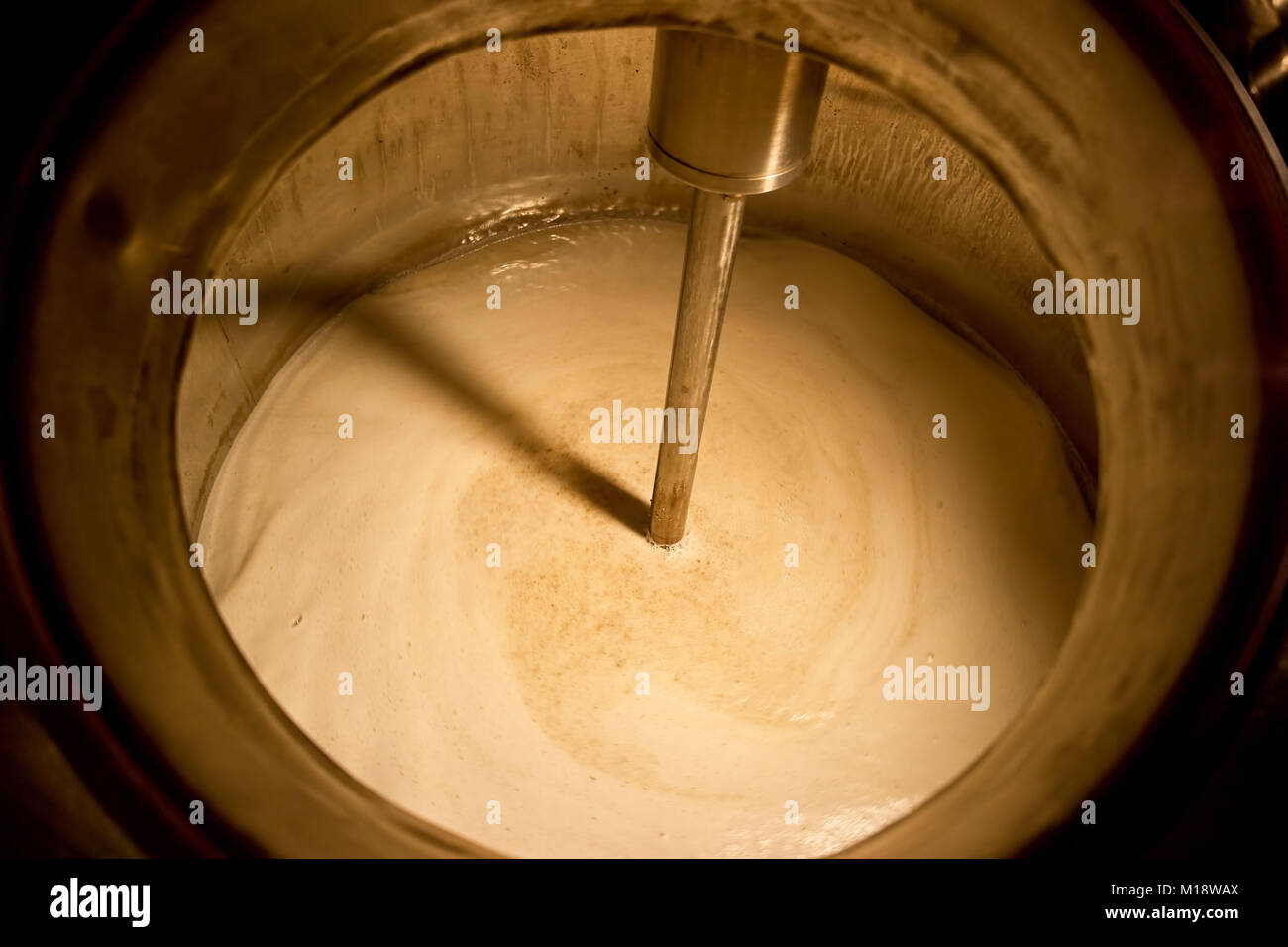 Beer stirring in kettle Stock Photo - Alamy