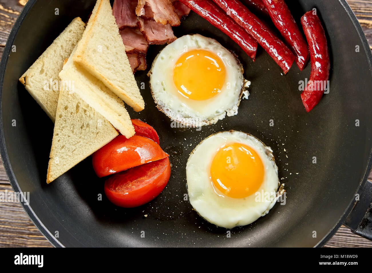Breakfast cooking closeup Stock Photo - Alamy