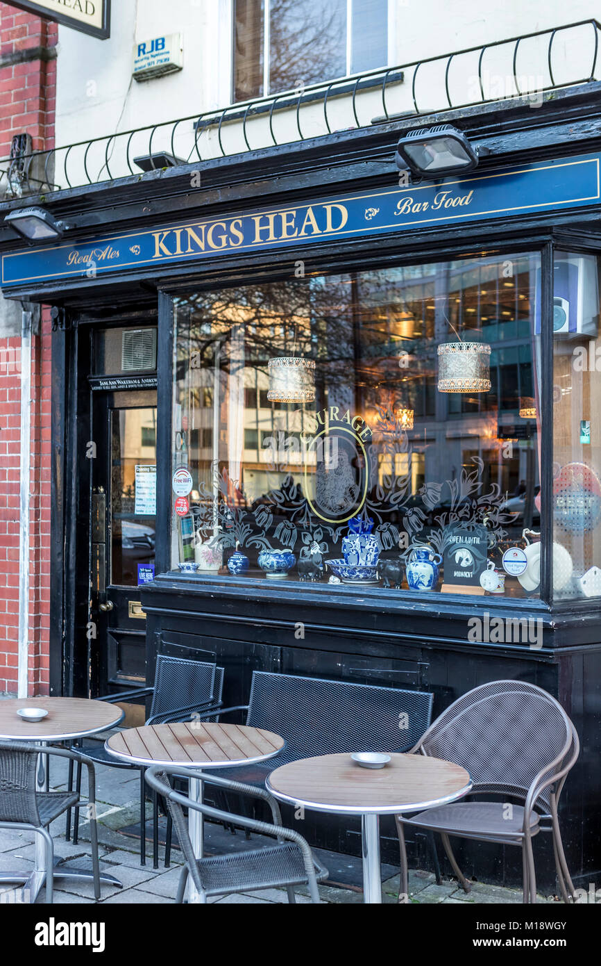 The Kings Head pub on Victoria Street, Bristol, UK. One of the city's ...