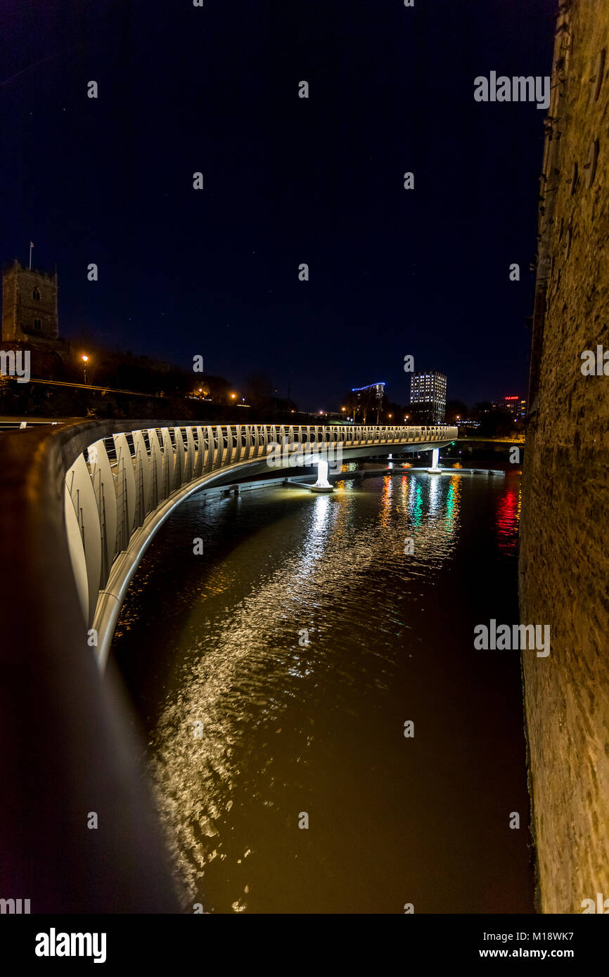 Castle Park Bridge, new serpentine footbridge, and Finzels Reach at ...