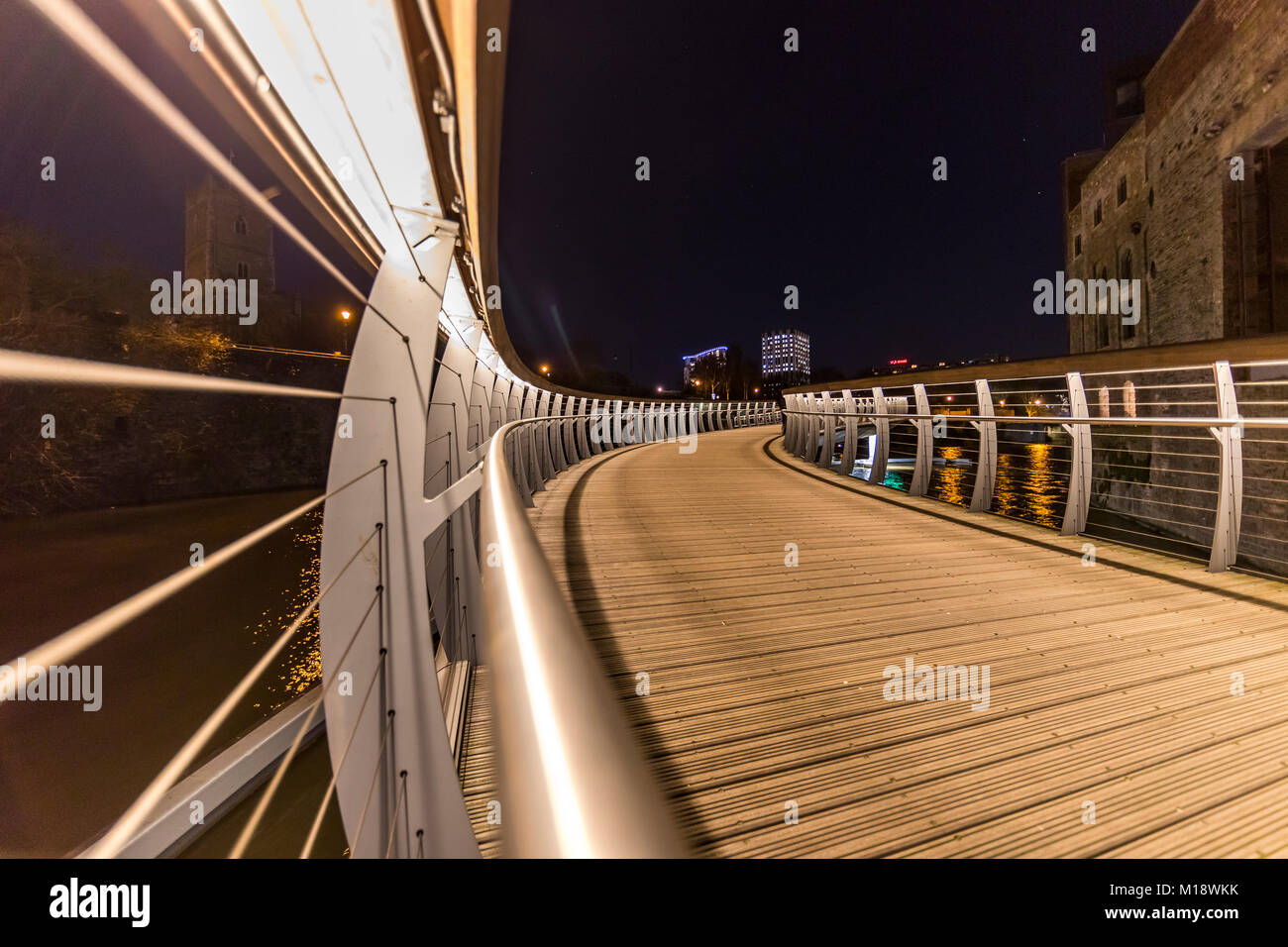 Castle Park Bridge, new serpentine footbridge, and Finzels Reach at ...