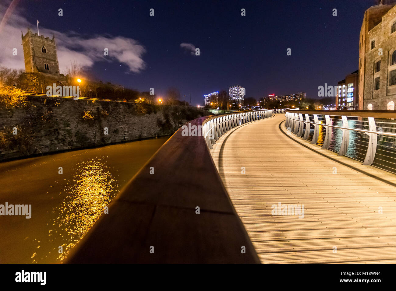 Castle Park Bridge, new serpentine footbridge, and Finzels Reach at ...