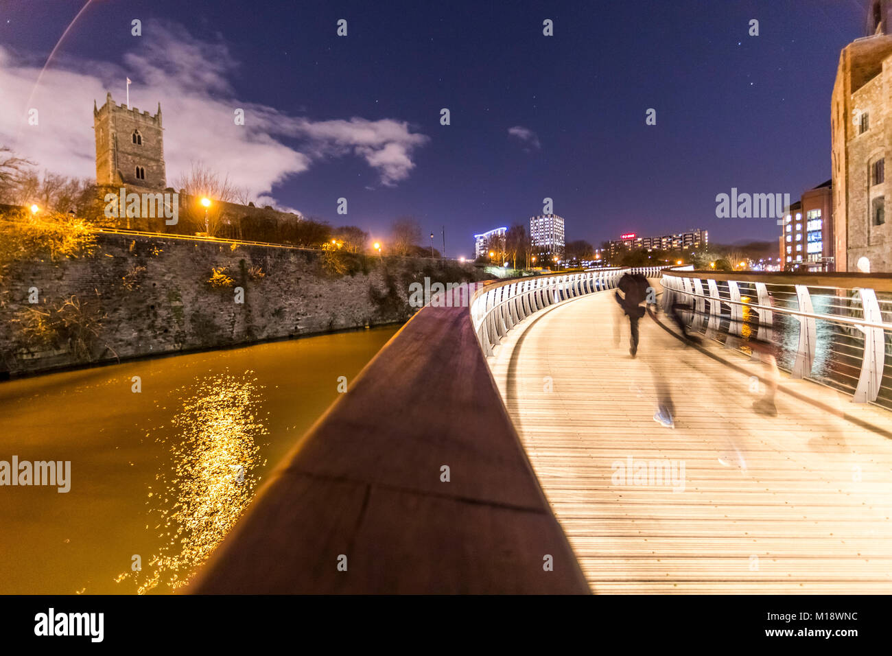Castle Park Bridge, new serpentine footbridge, and Finzels Reach at ...