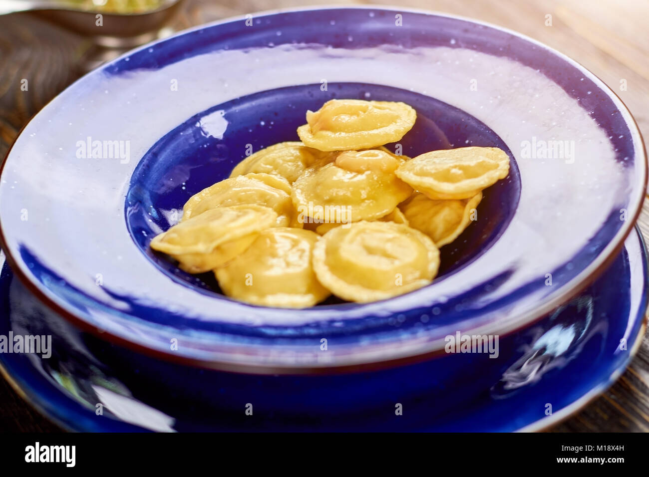Plate with dumplings Stock Photo - Alamy