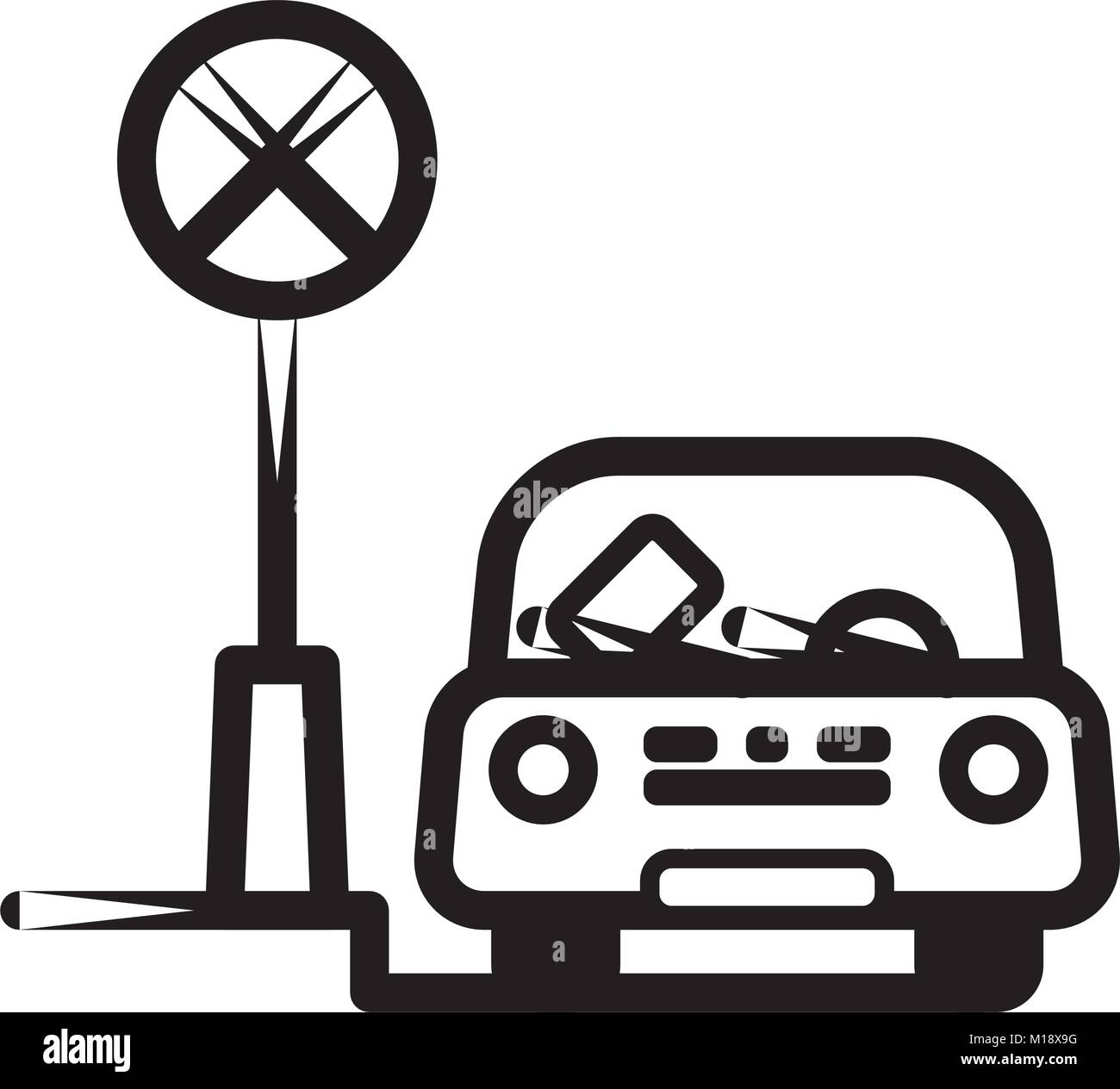 Passenger Car Parked at Street in restricted place with fine ticket on ...