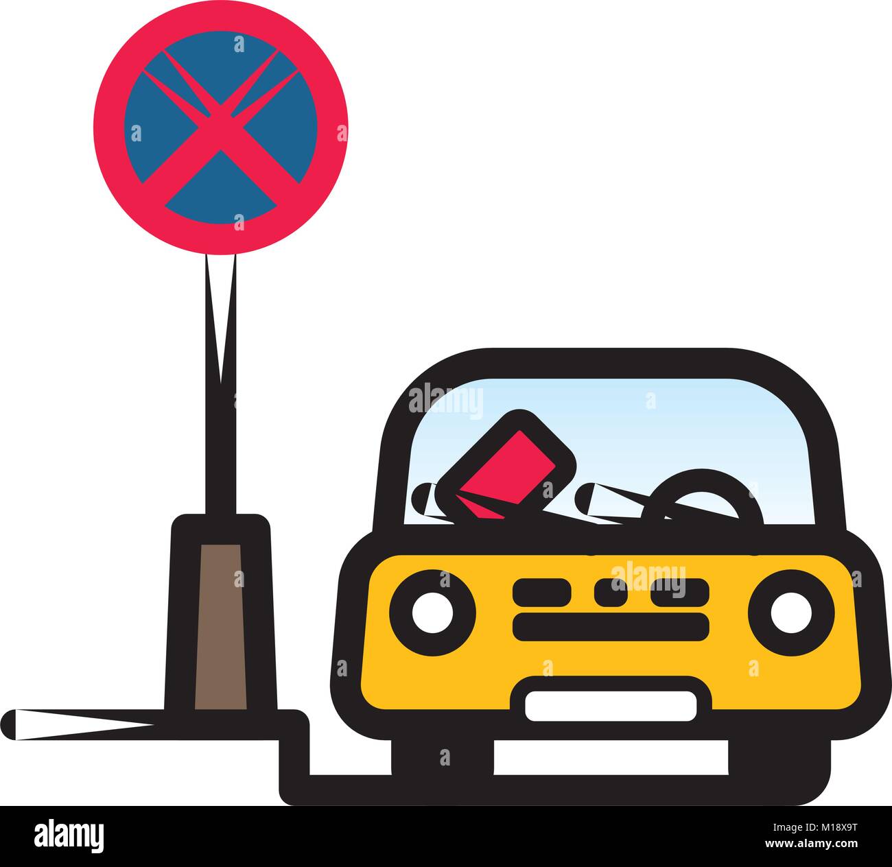 Passenger Car Parked at Street in restricted place with fine ticket on ...