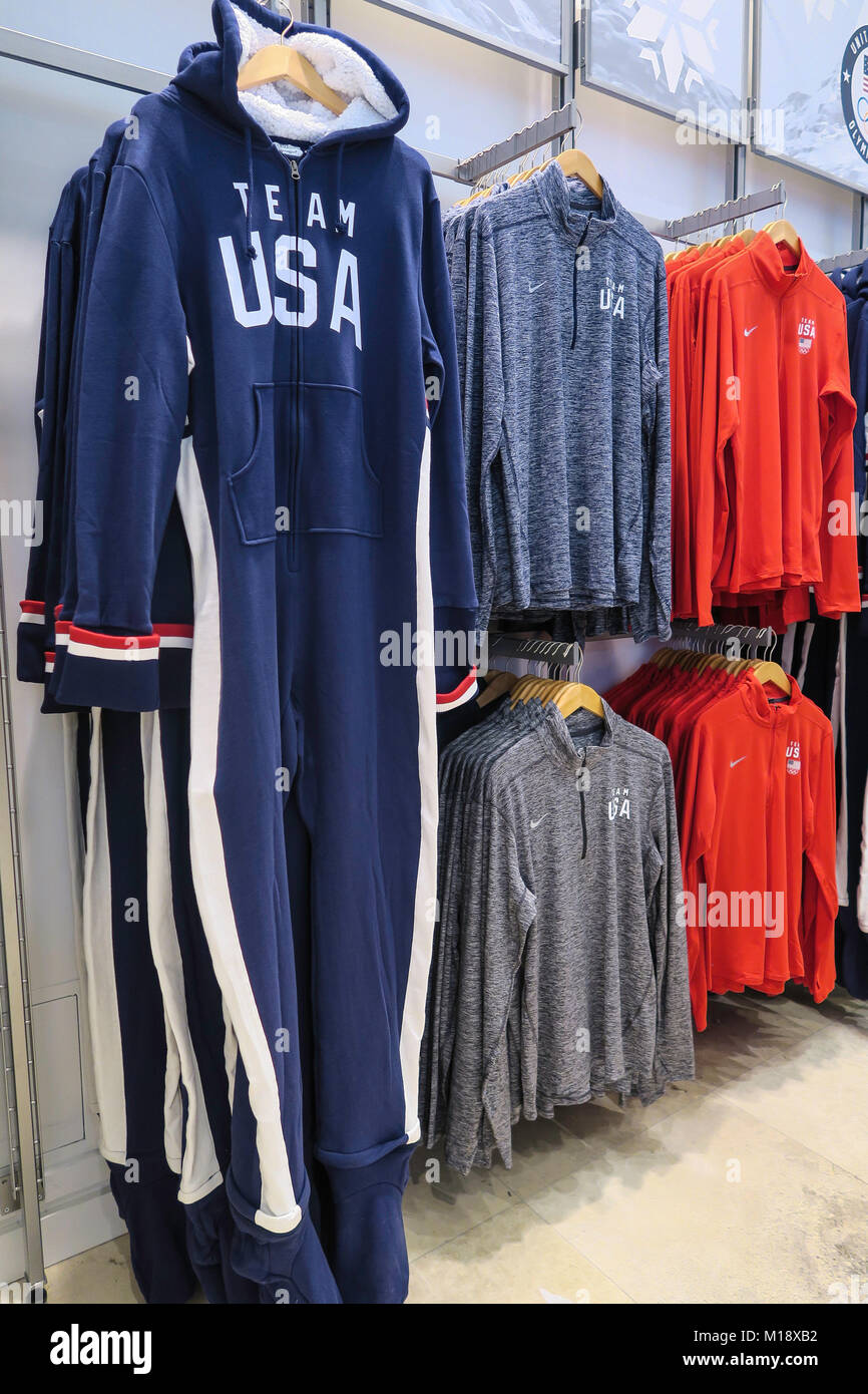 Team USA Shop in Rockefeller Center, NYC, USA Stock Photo - Alamy