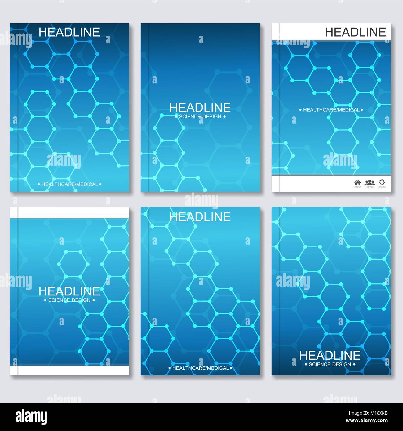 Scientific brochure design template. Vector flyer layout, Molecular ...