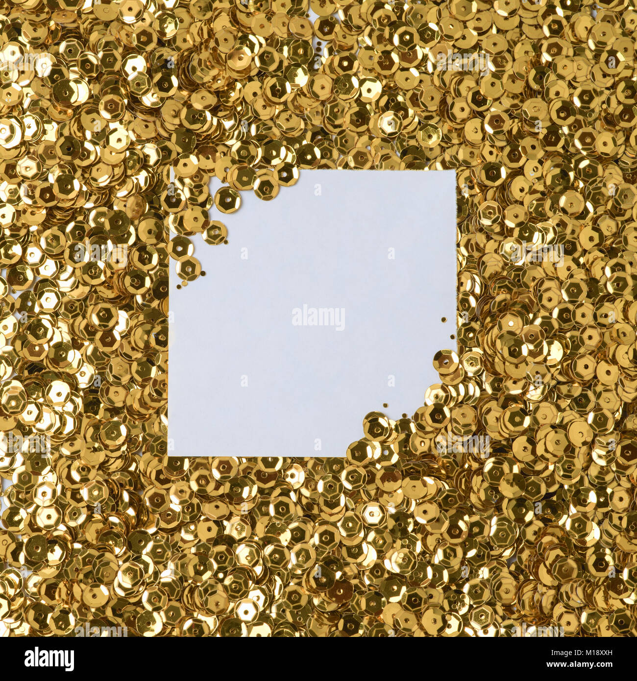 Gold glitter background with paper note Stock Photo - Alamy
