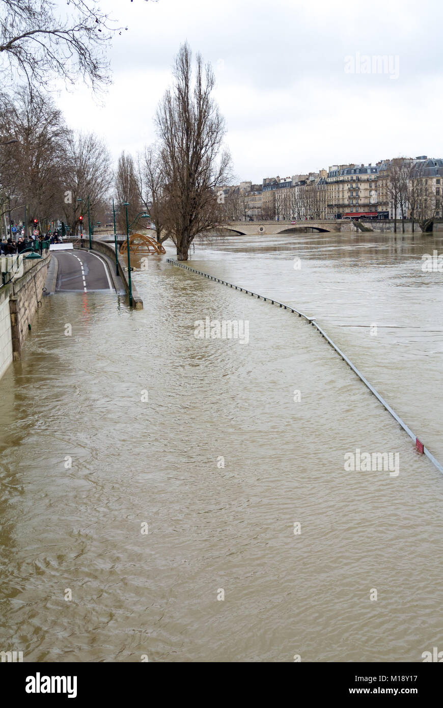 Flooding on Seine river Paris France Stock Photo - Alamy
