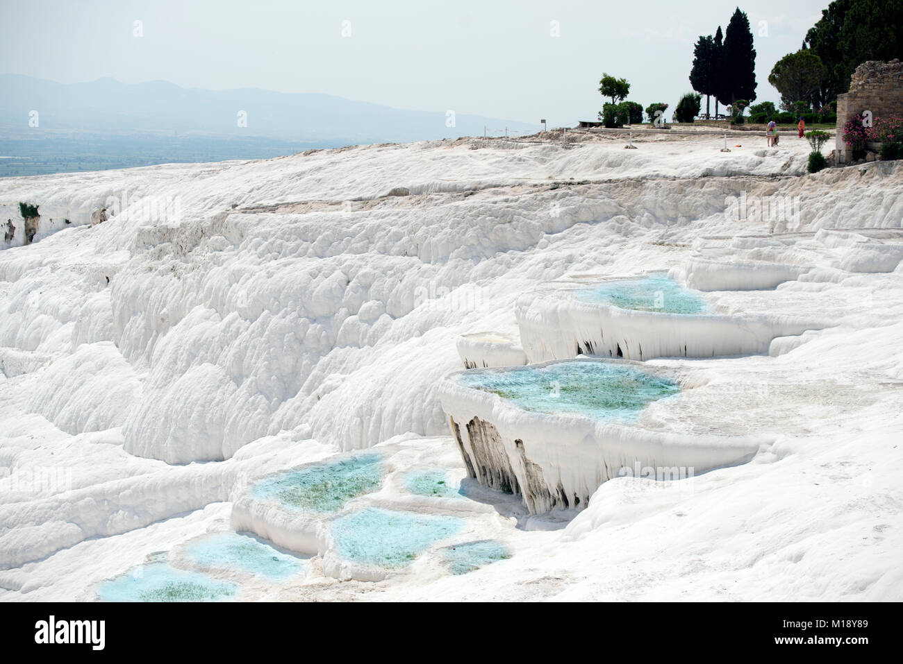 Pamukkale travertines pools at Denizli Turkey Stock Photo - Alamy