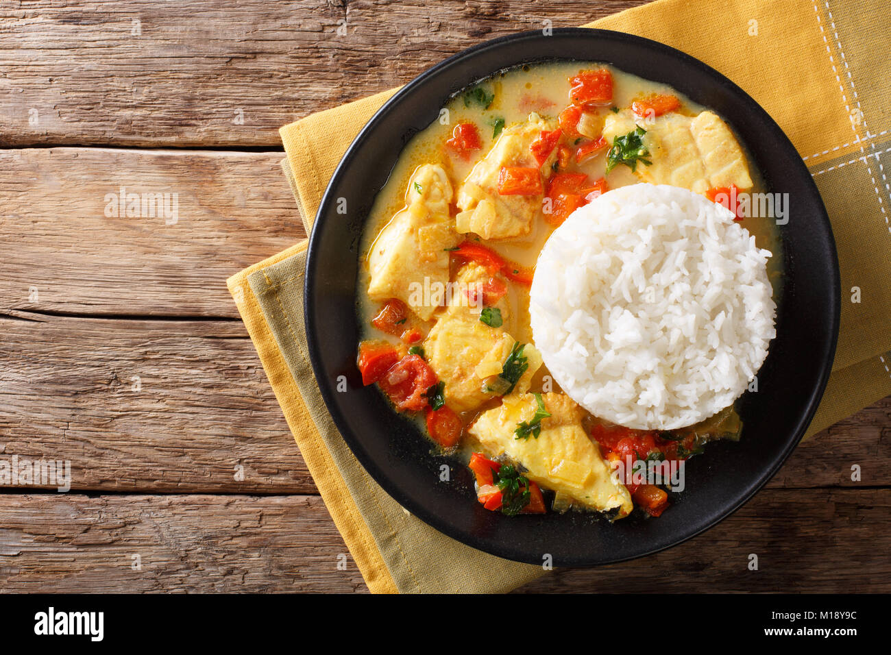 Pescado encocado or fish with coconut sauce is an Ecuadorian coastal ...