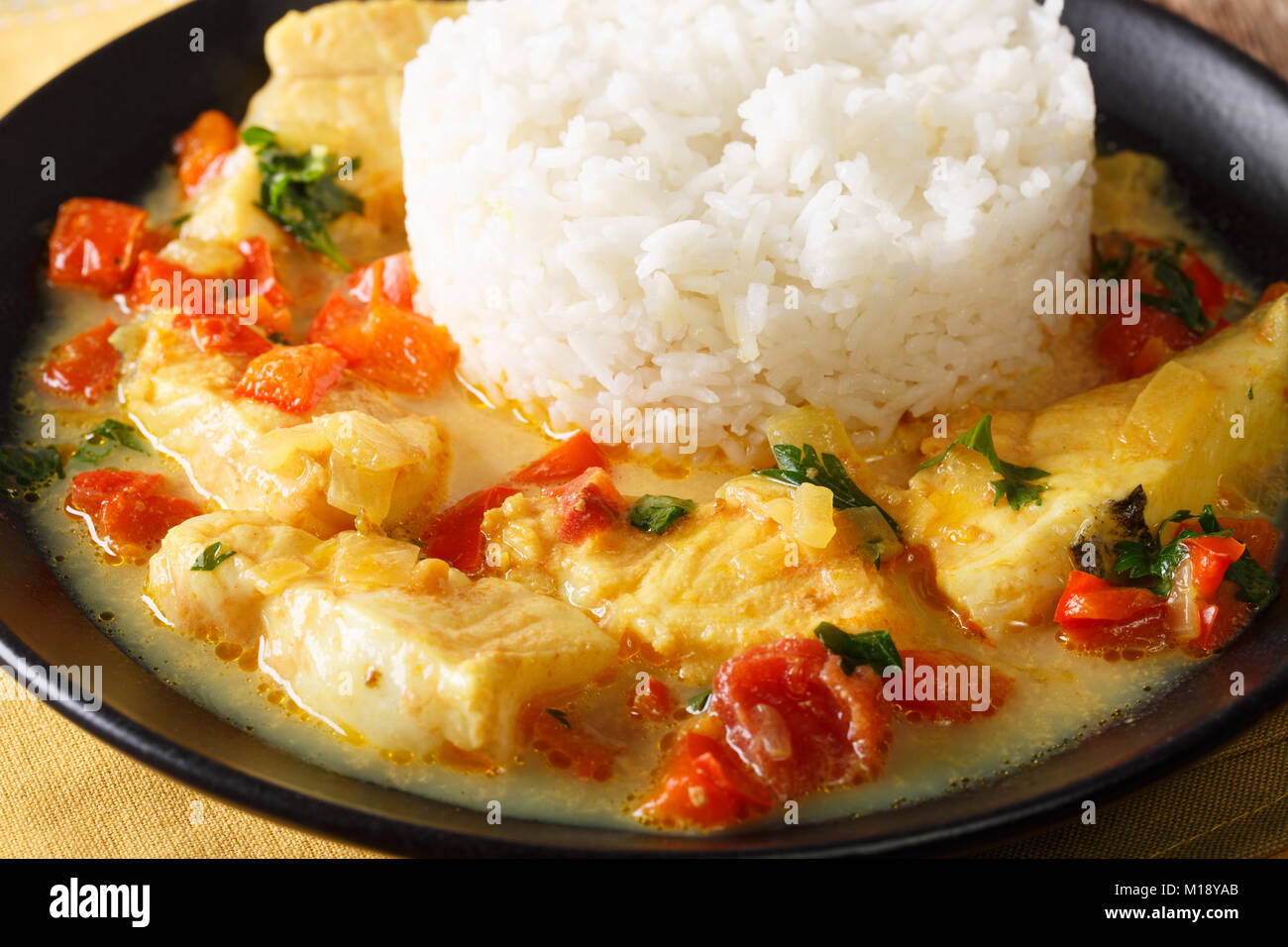 Pescado encocado or fish with coconut sauce is an Ecuadorian coastal ...