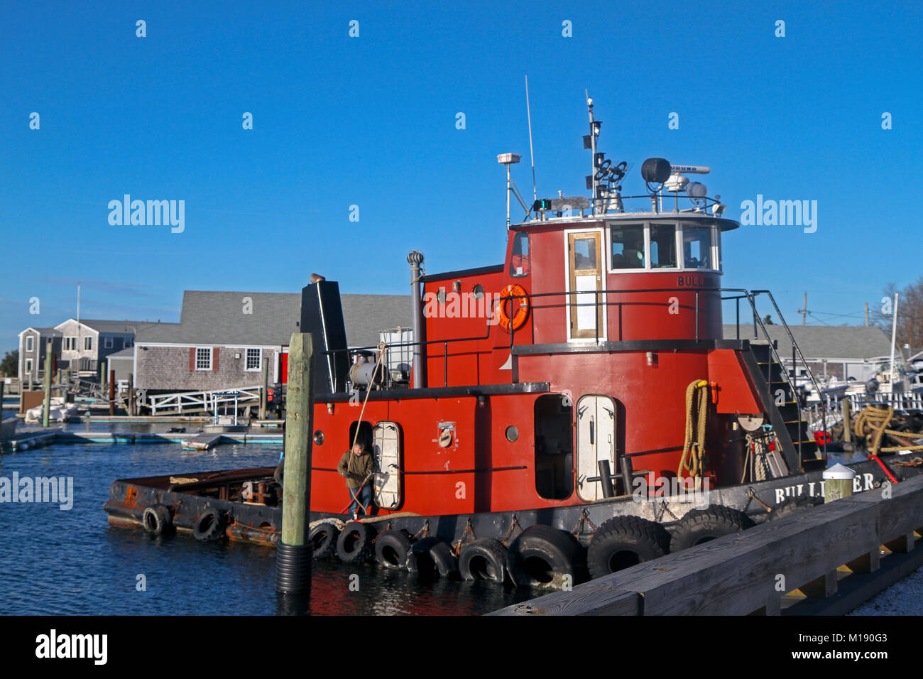 Tugboat, Barnstable Harbor, Barnstable, Cape Cod, Massachusetts, United ...