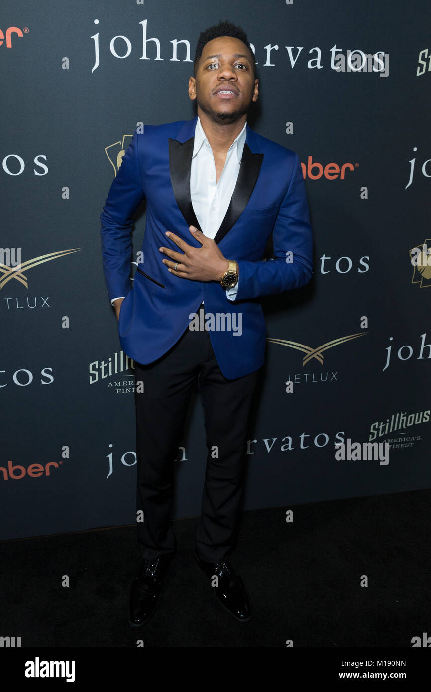 New York, NY - January 27, 2018: Chris Blue attends John Varvatos SS18 ...