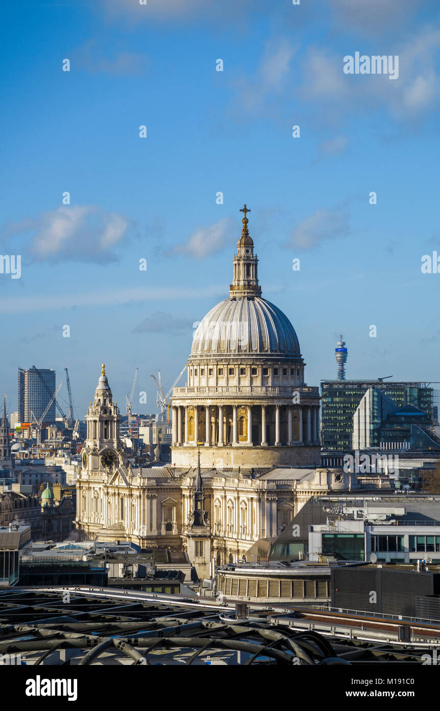 Rooftop view of the iconic dome of St Paul's Cathedral by Sir ...