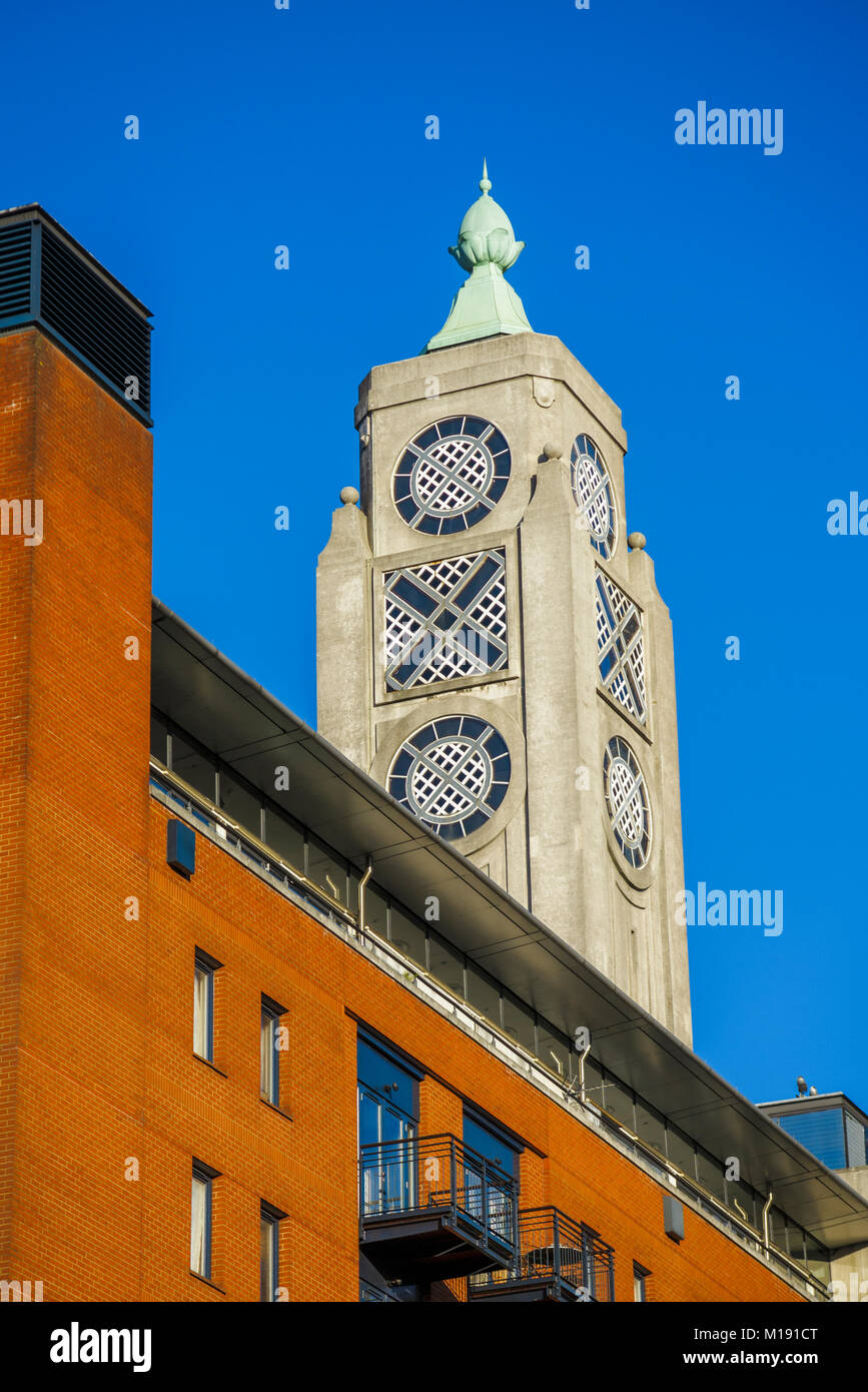 The iconic art deco OXO Tower on the south bank cultural area of the ...