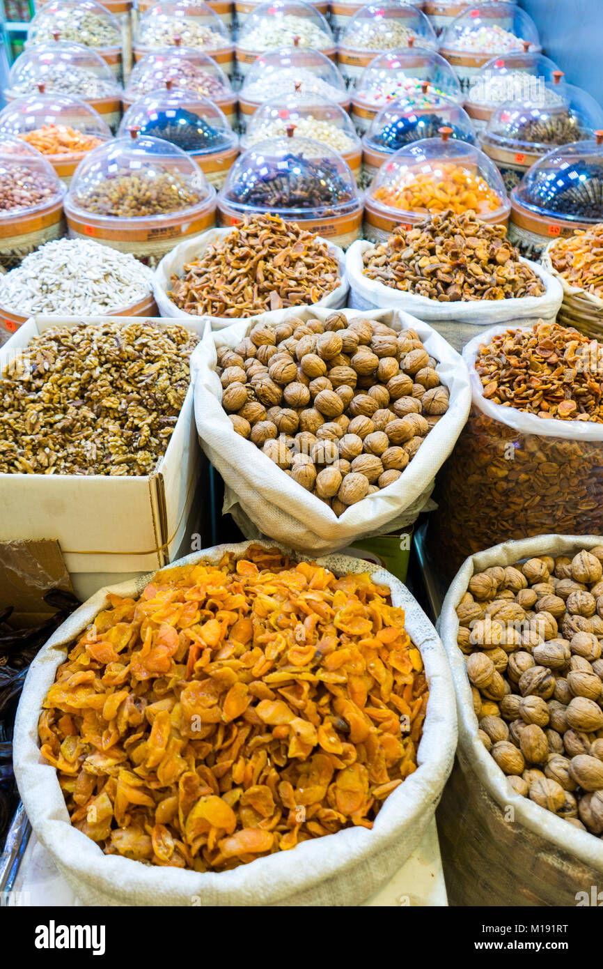 Dried fruits and nuts at the bazaar, Konya - Turkey Stock Photo - Alamy