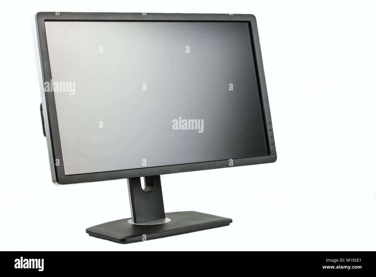 Digital black computer monitor screen on white background Stock Photo ...