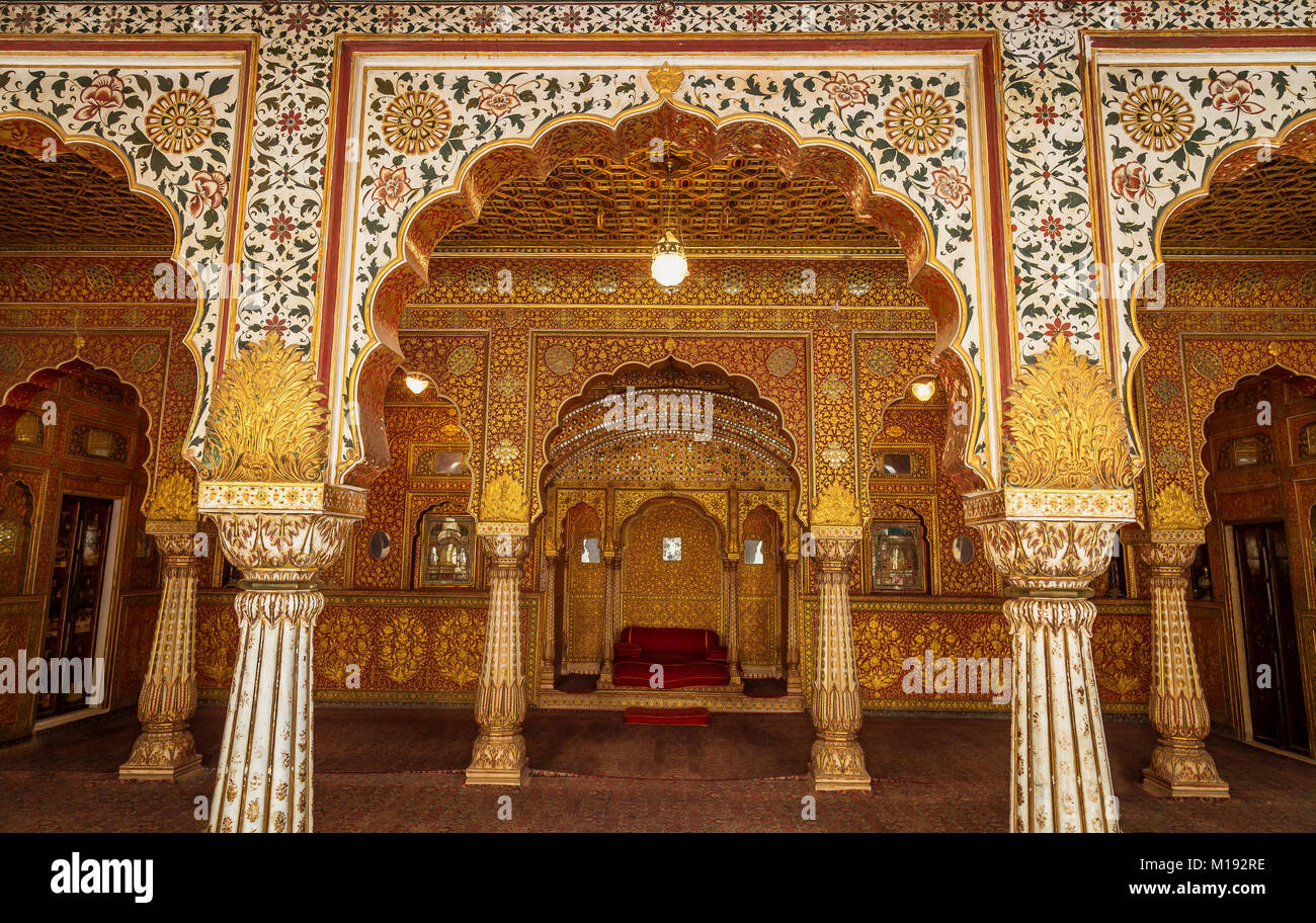 Junagarh Fort Bikaner Rajasthan royal palace interior architecture ...