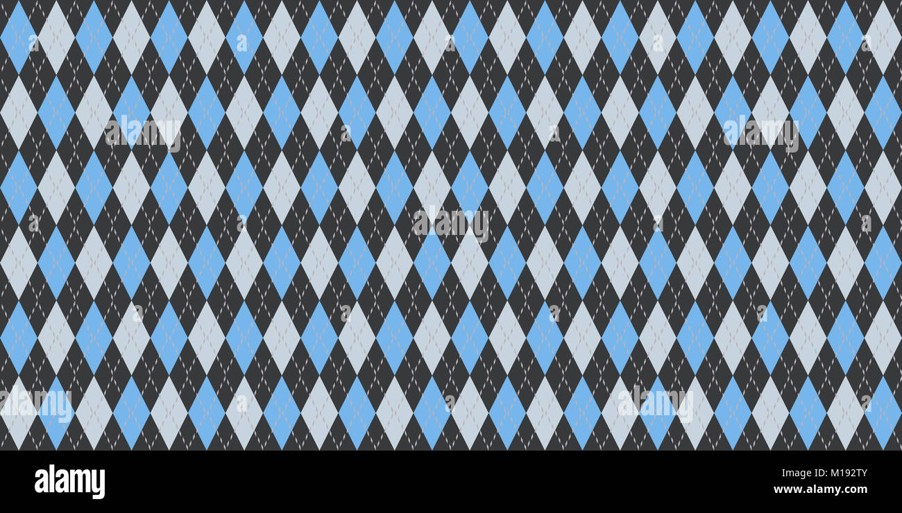 Blue Gray Seamless Argyle Pattern. Retro Fabric Background. Traditional ...