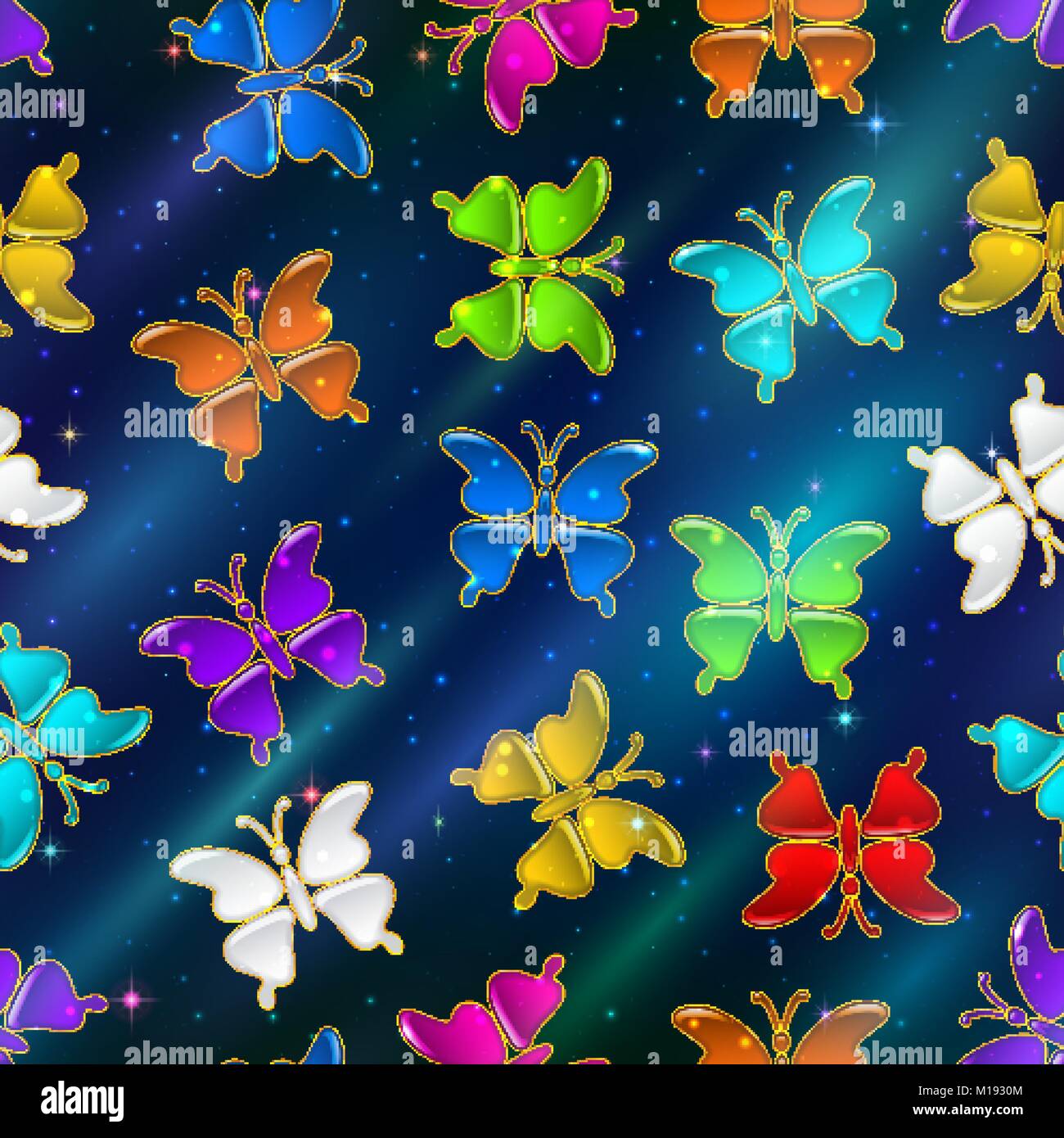 Seamless Pattern, Butterflies Stock Vector Image & Art - Alamy