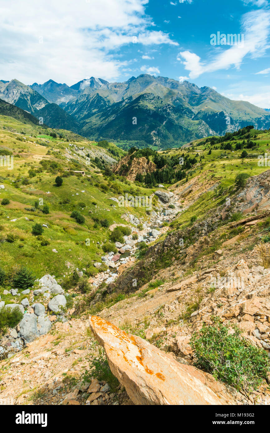 Rio Gallego & the Tena Valley & Picos del Infierno beyond, below ...