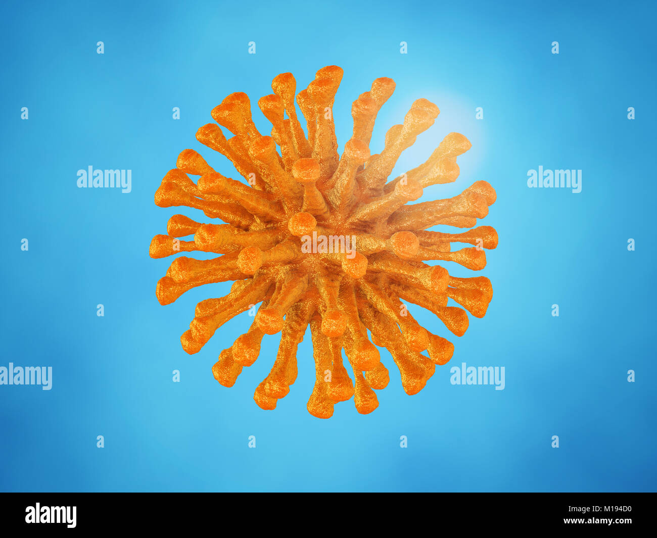 The virus in the body in the macro scale on background. 3D rendering ...