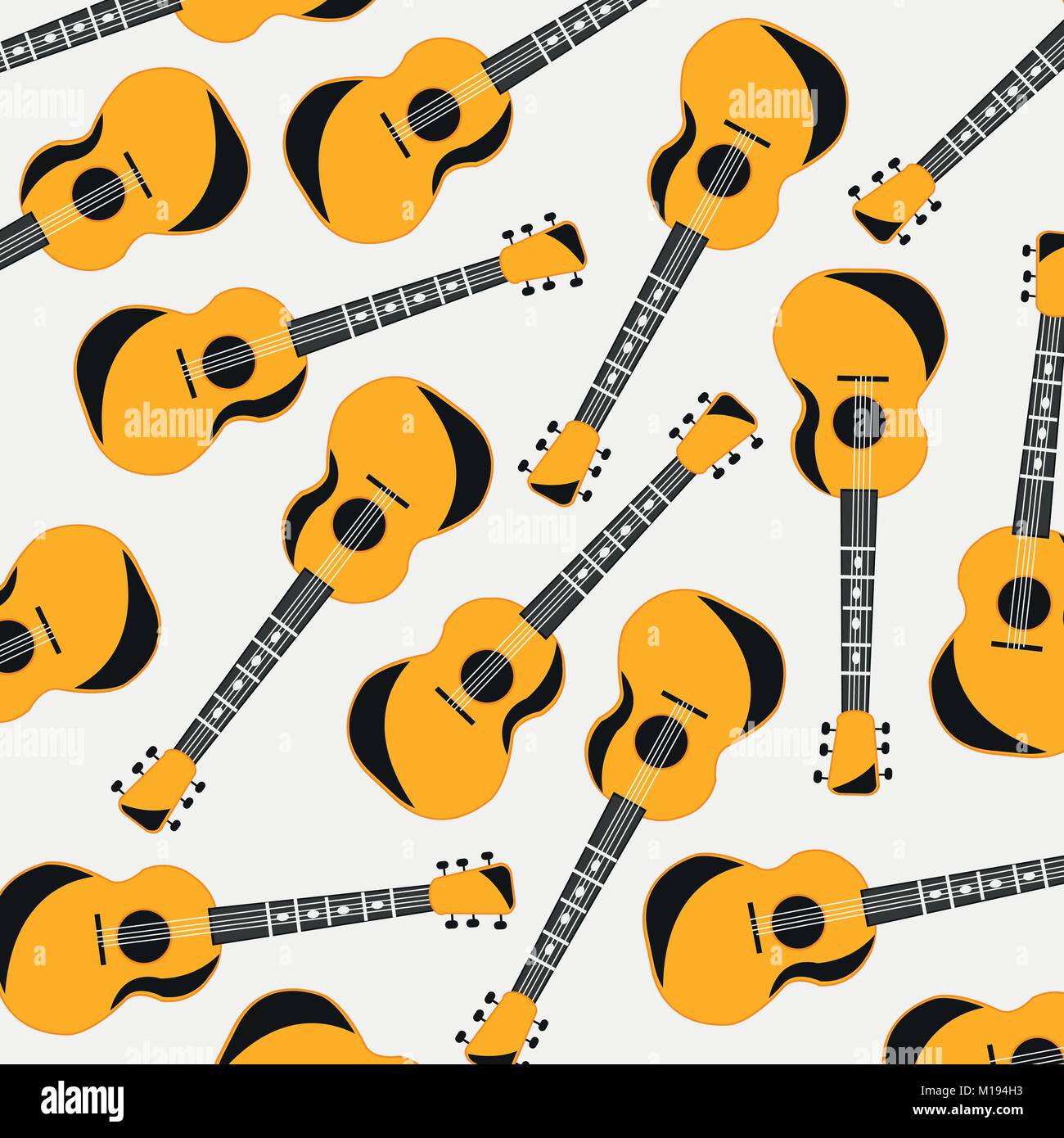 Pattern from music instrument guitar on white background Stock Vector ...