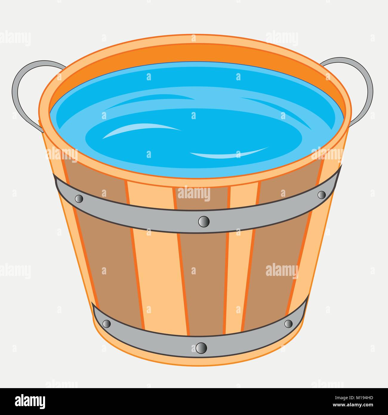 Pail with water on white background is insulated Stock Vector Image ...