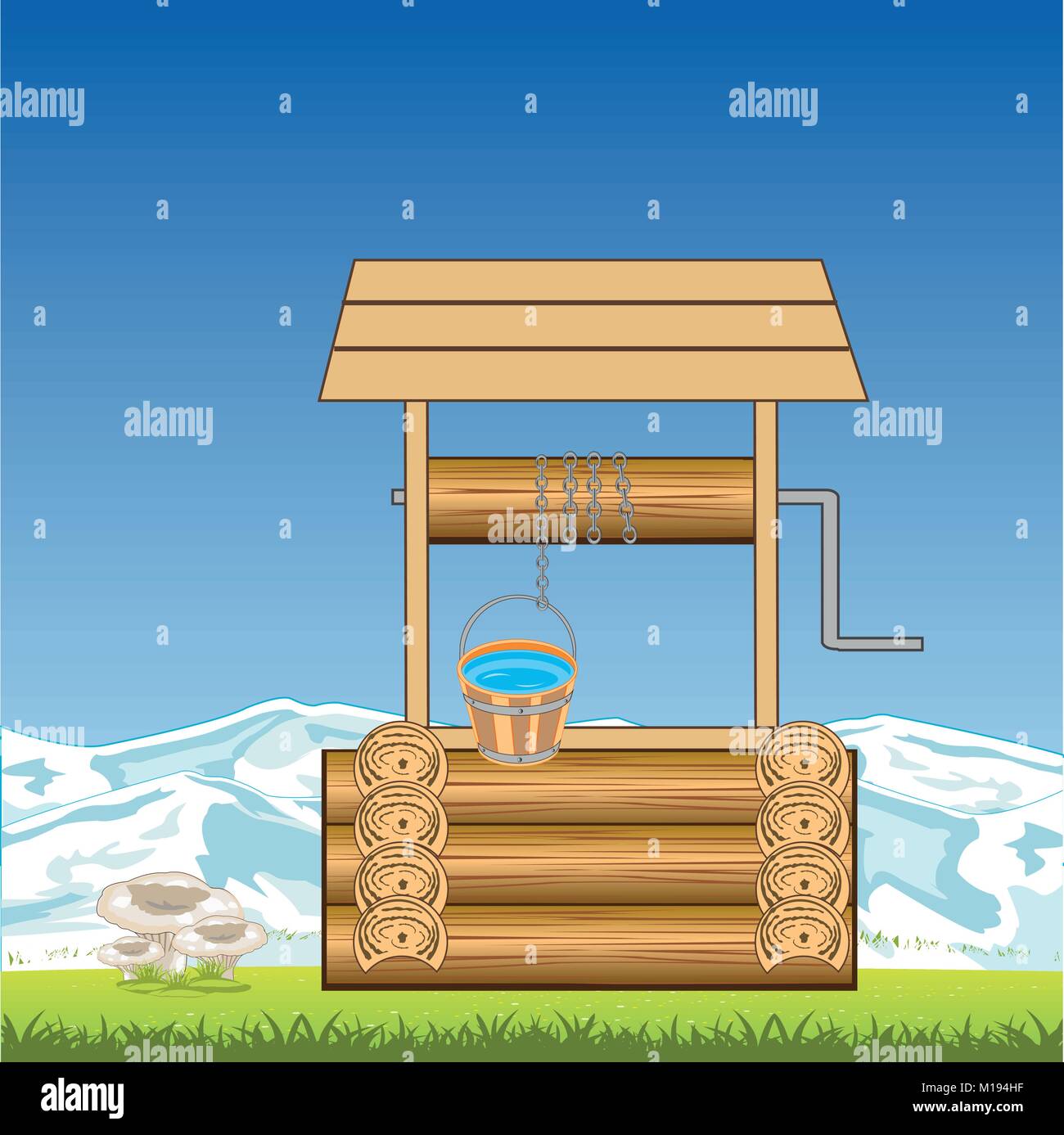 Drinking water well on Stock Vector Images - Alamy