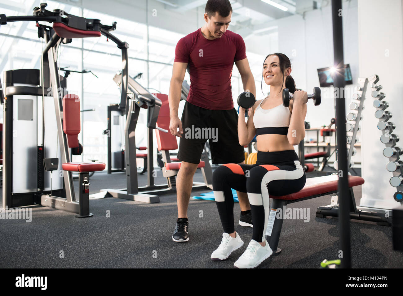 Strong beautiful fitness woman hi-res stock photography and images - Alamy