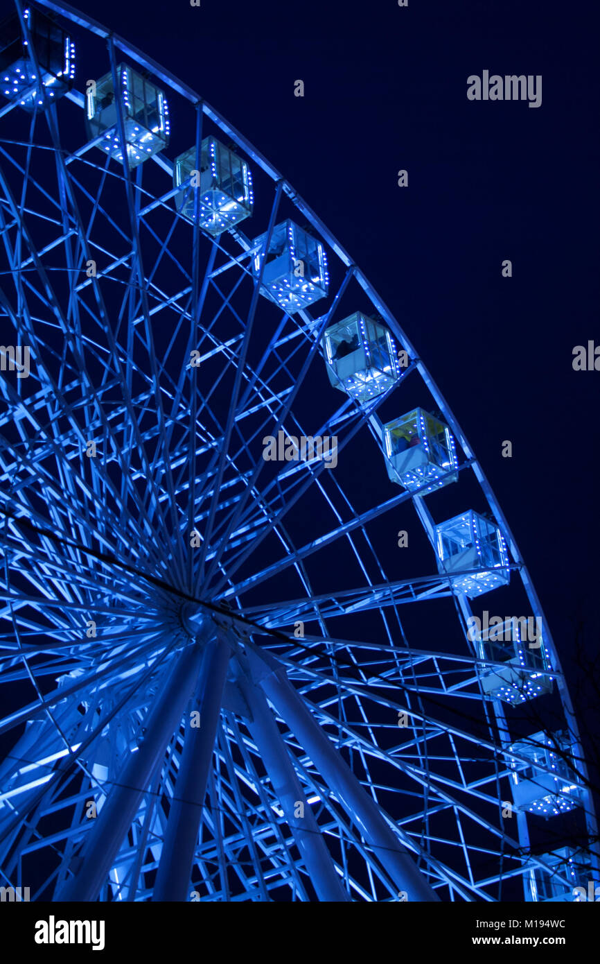 Part of observation wheel construction in winter night Stock Photo - Alamy