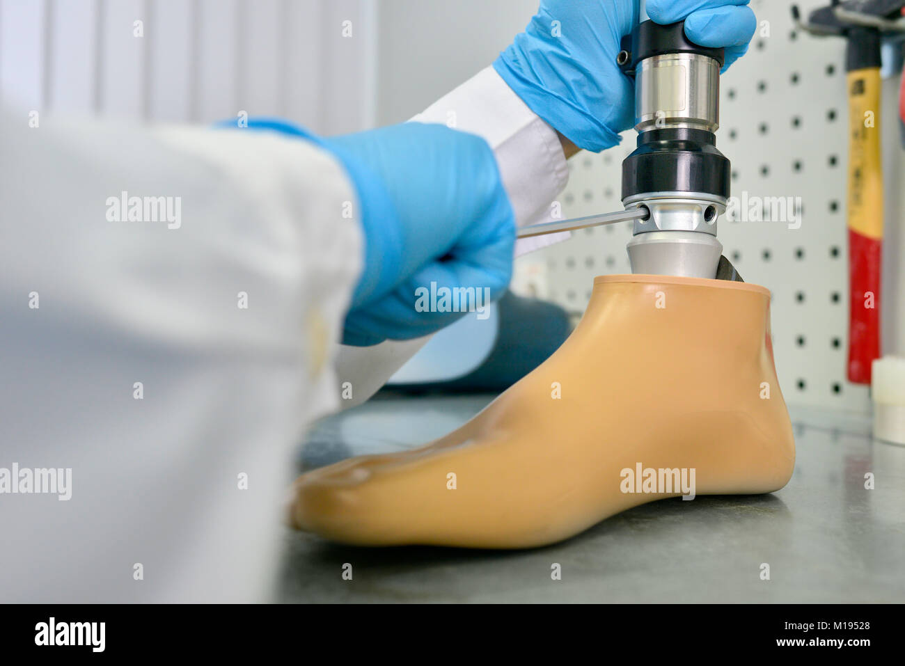 Prosthetist Making Artificial Leg Close Up Stock Photo - Alamy
