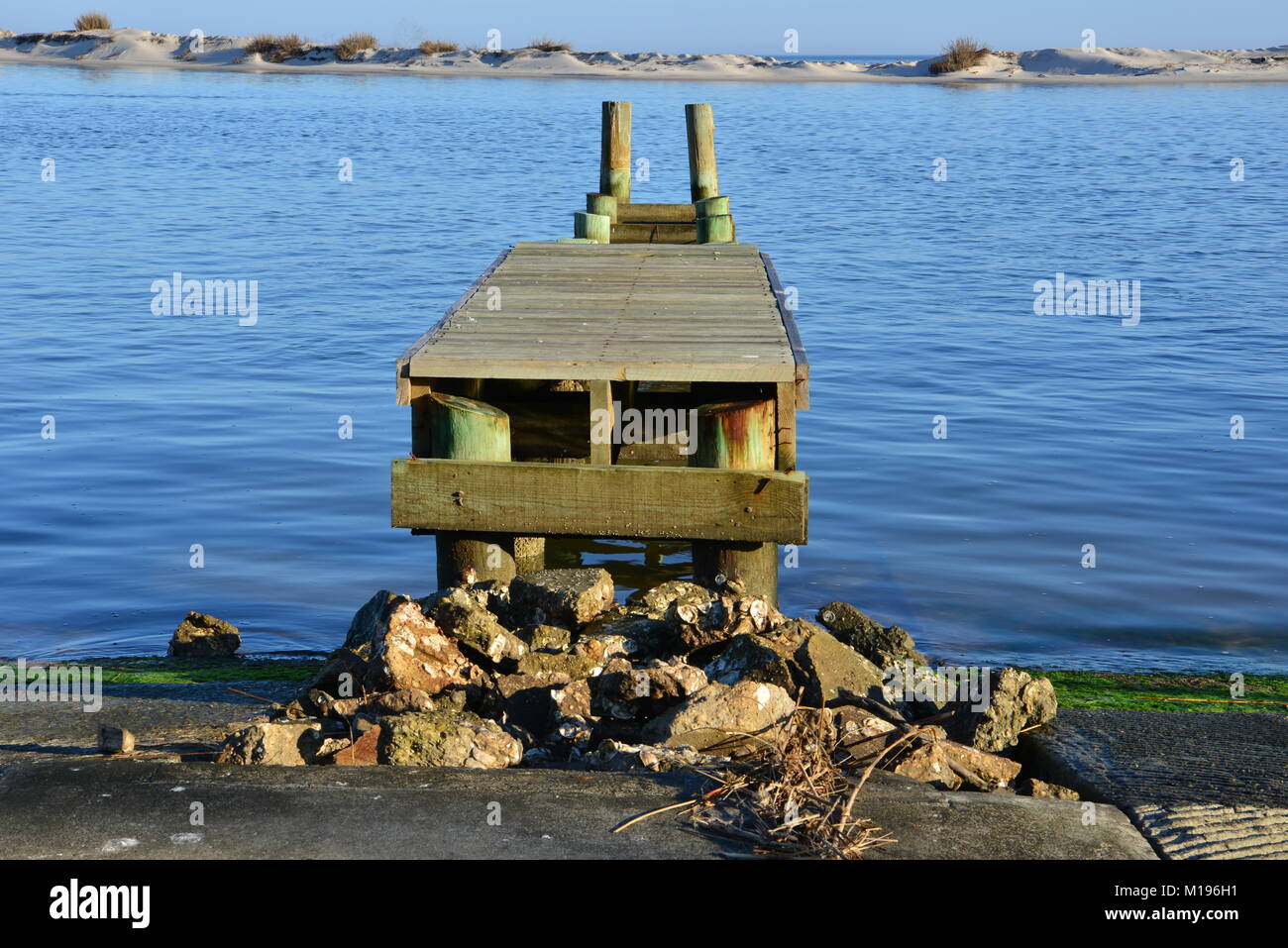 Small wooden jetty at Daupin Island in Alabama Stock Photo - Alamy
