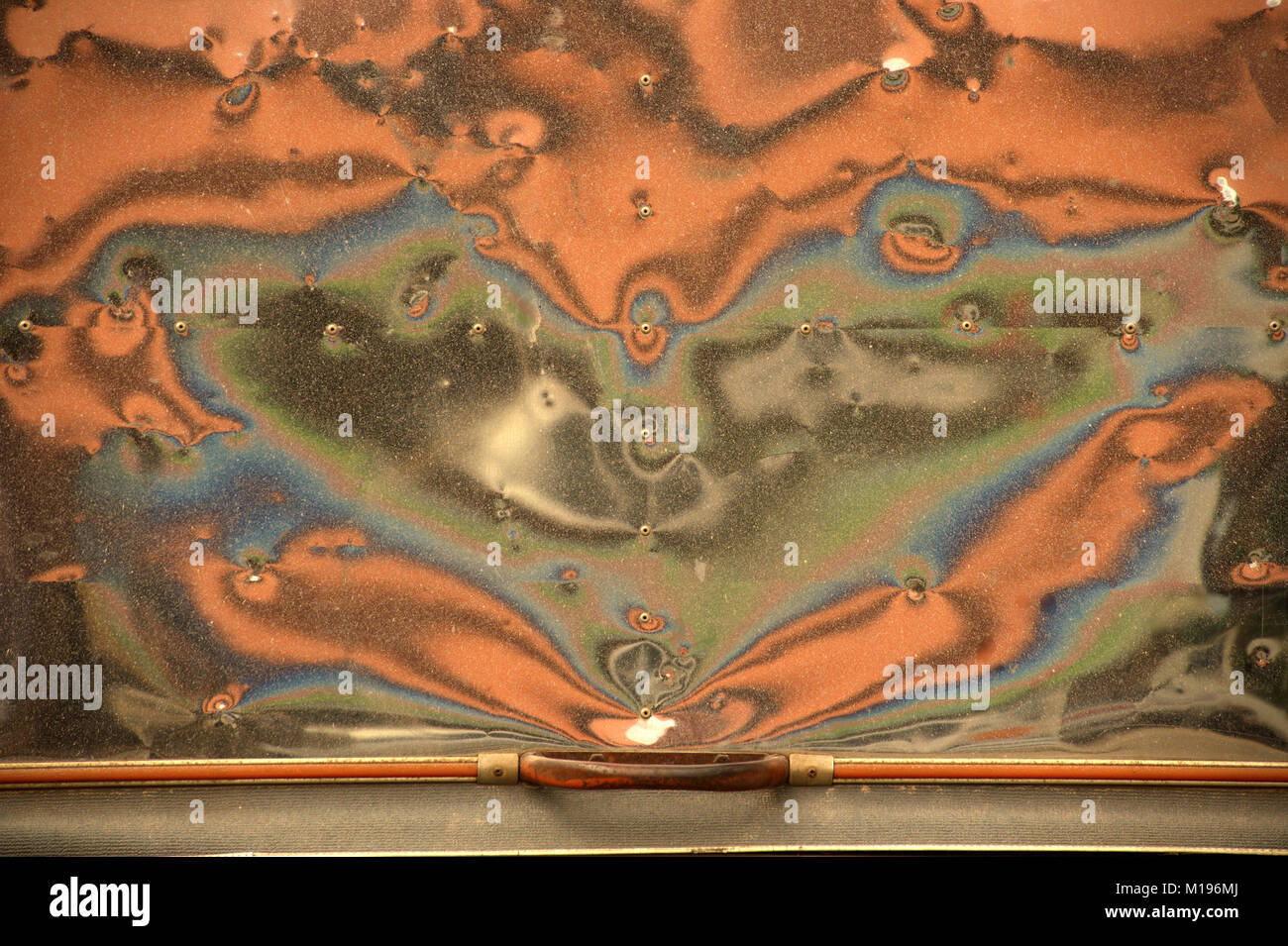 Colorful of reflections on a sheet of stainless steel wall Stock Photo ...