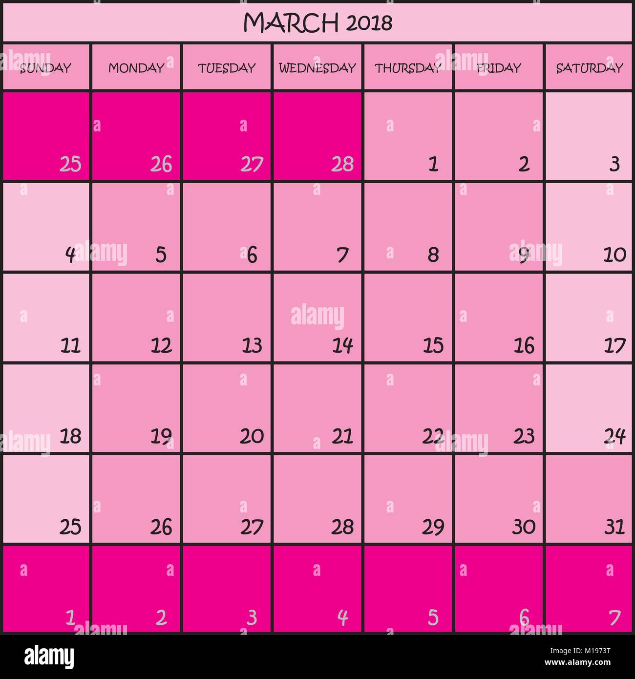 March 2018 Calendar Calendar 2018