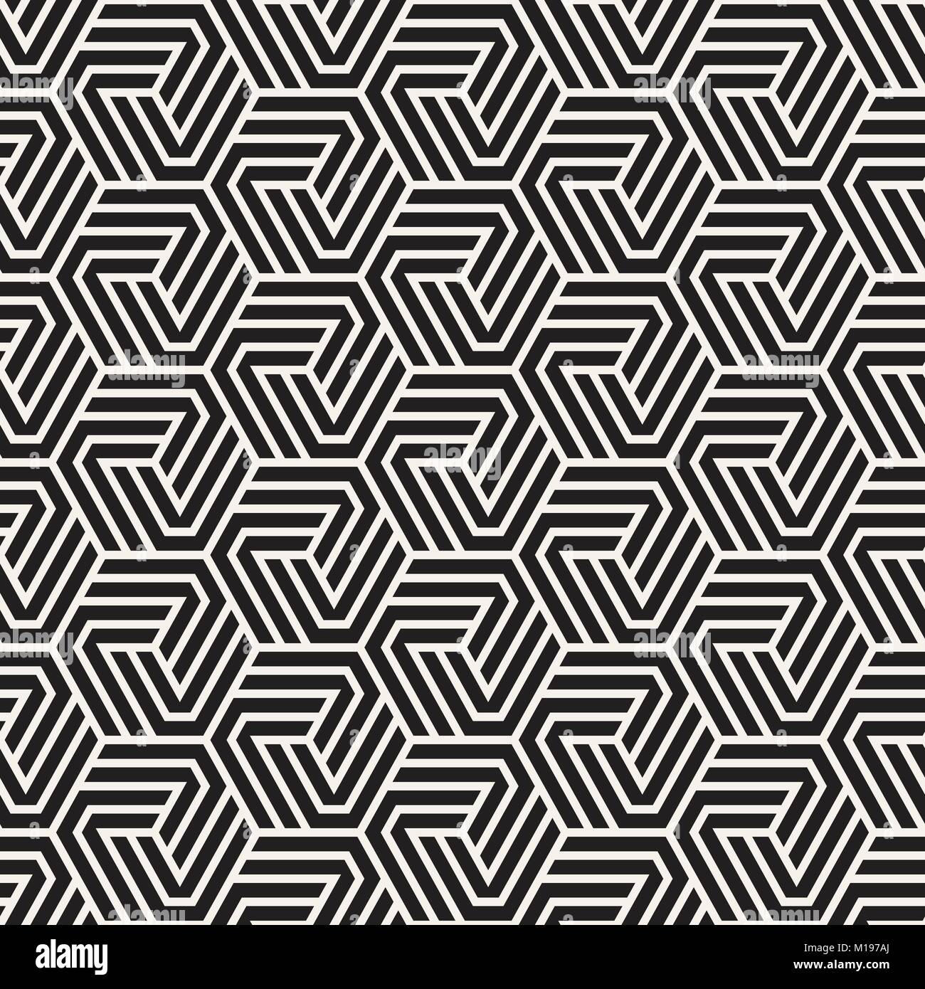 Vector seamless abstract shapes pattern. Modern stylish stripes texture. Repeating geometric ...