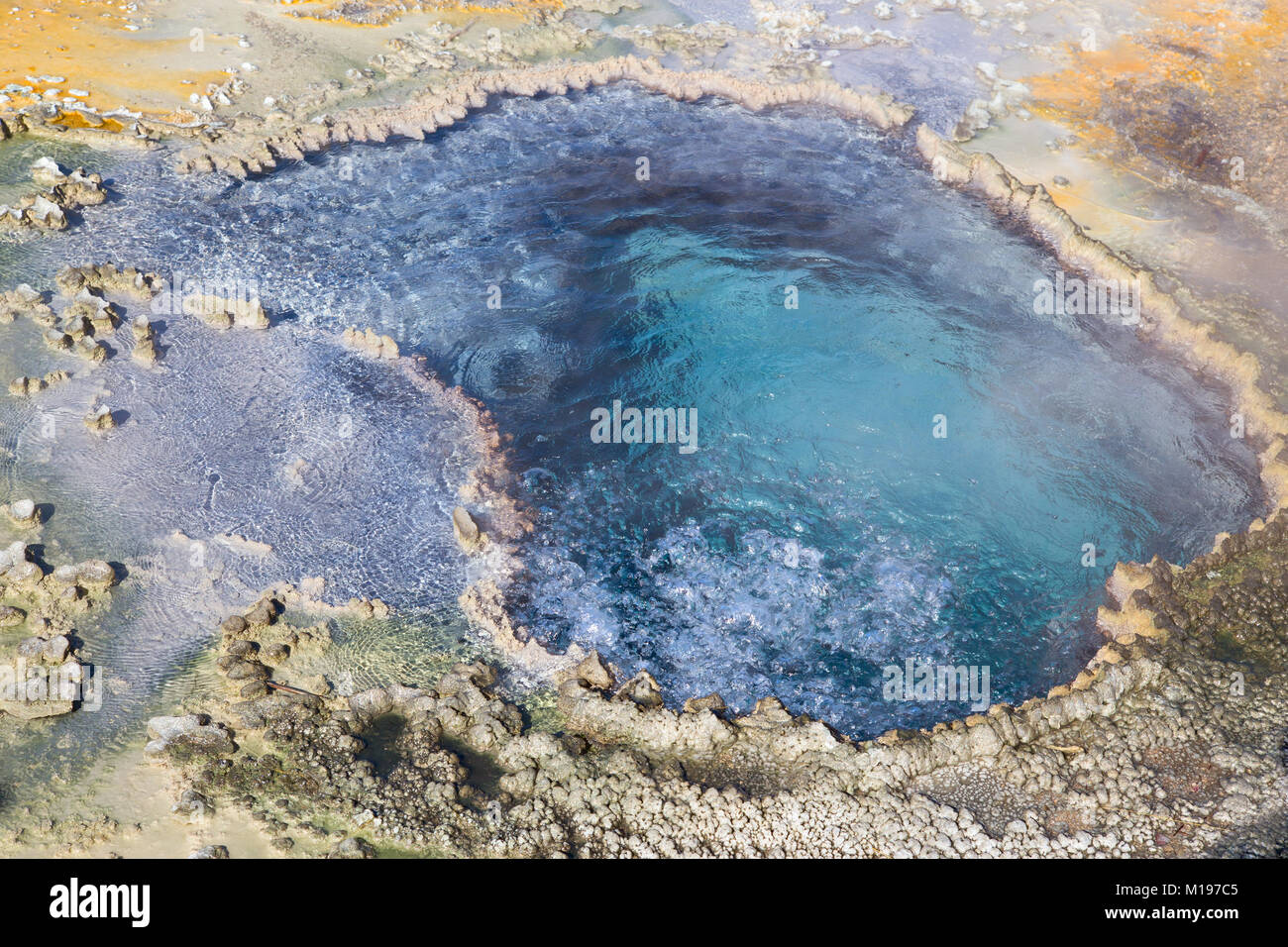 Colorful hot water pool in the Yellowstone National park, USA Stock ...