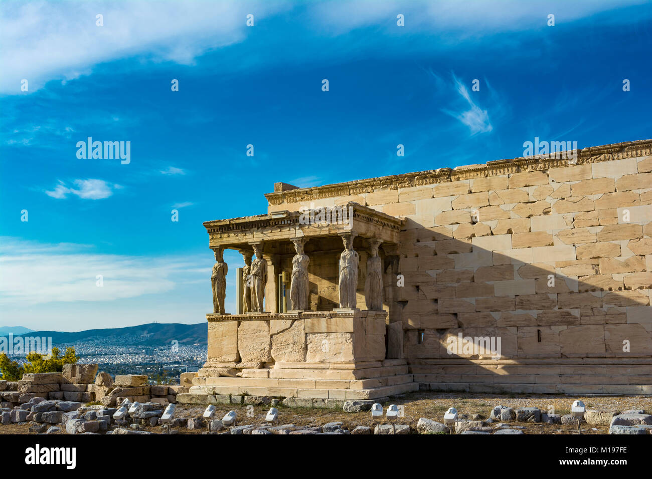 The Porch of the Caryatids at the Erechtheion temple on the Acropolis ...