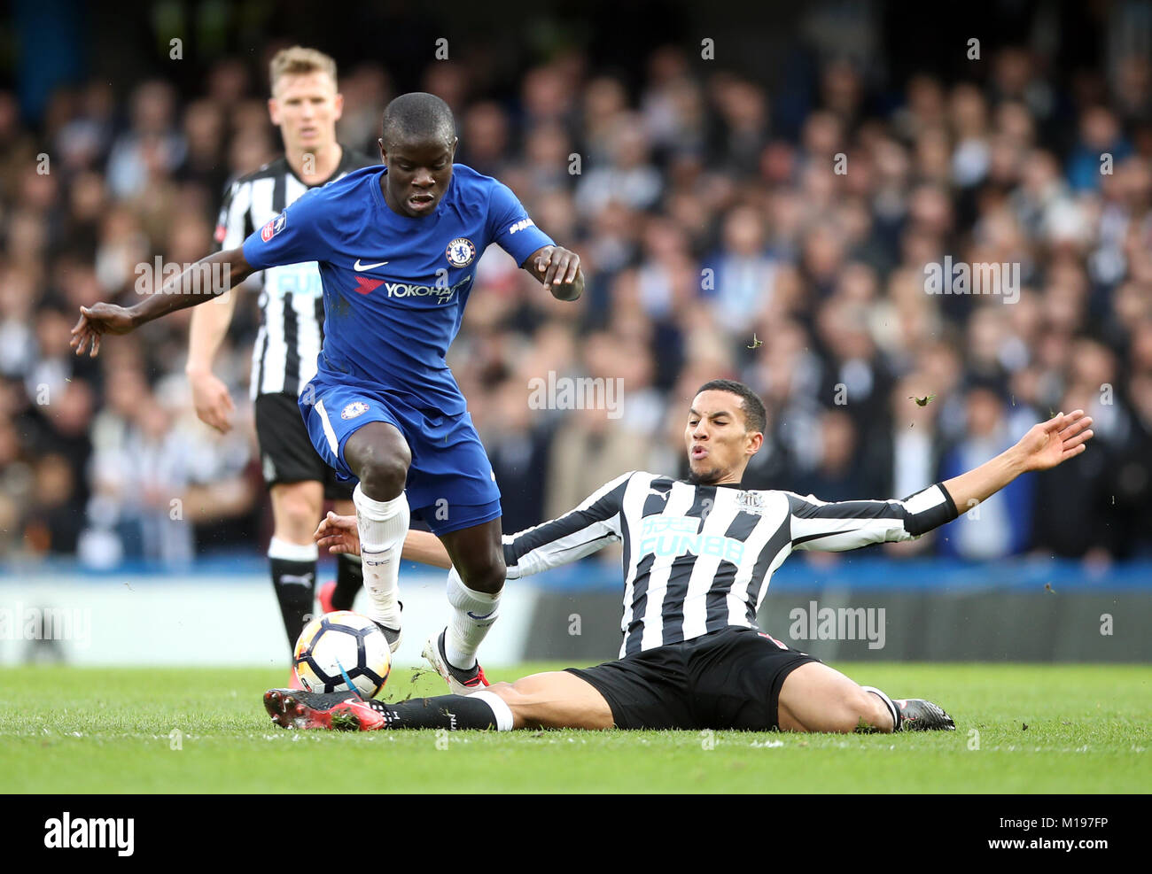 Chelsea's N'Golo Kante (left) and Newcastle United's Isaac Hayden ...