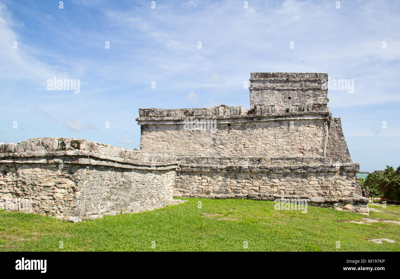 Ruins of the Mayan fortress and temple near Tulum, Mexico Stock Photo ...