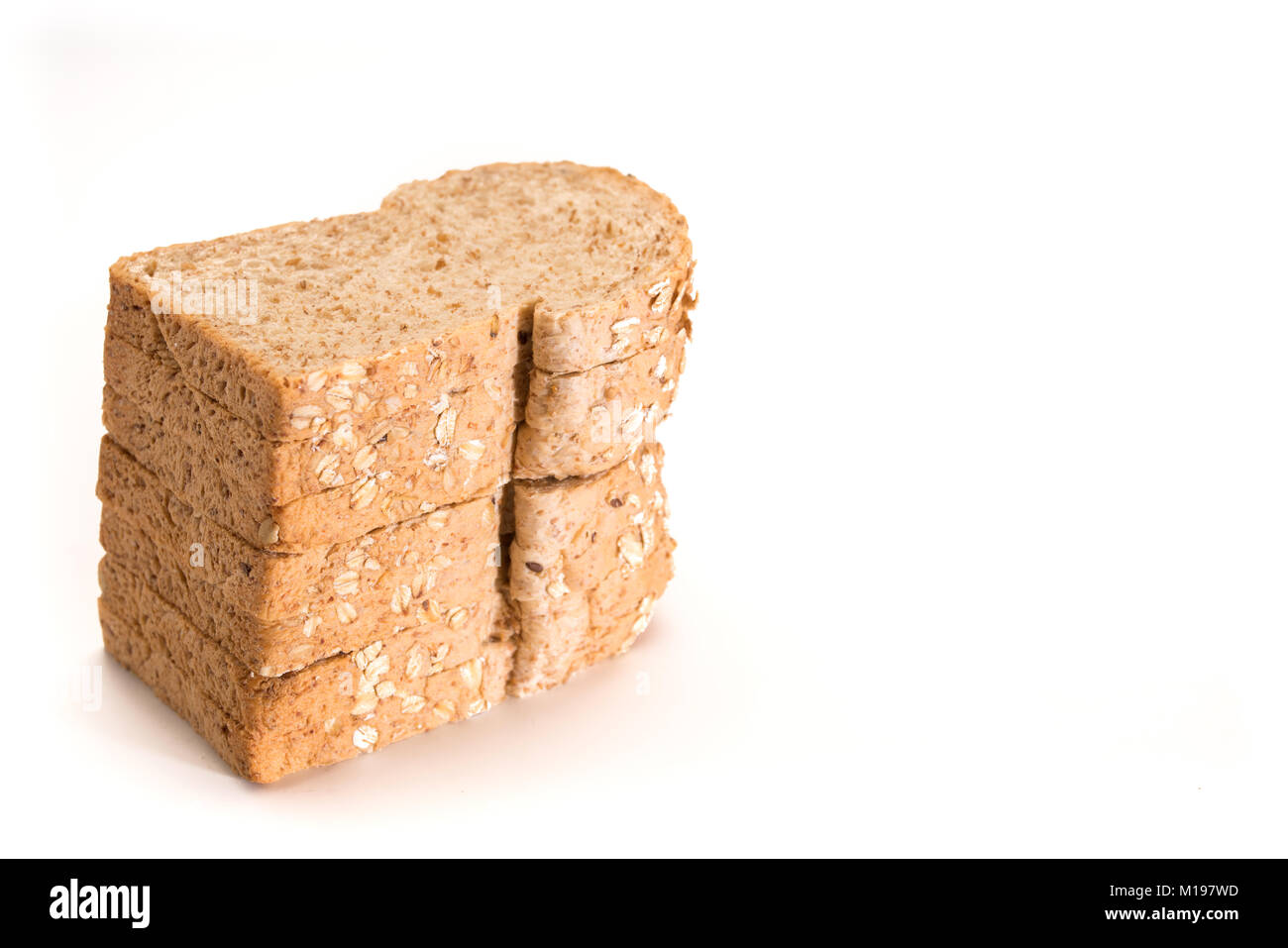 whole wheat bread, bio ingredients, very healthy isolated on white ...