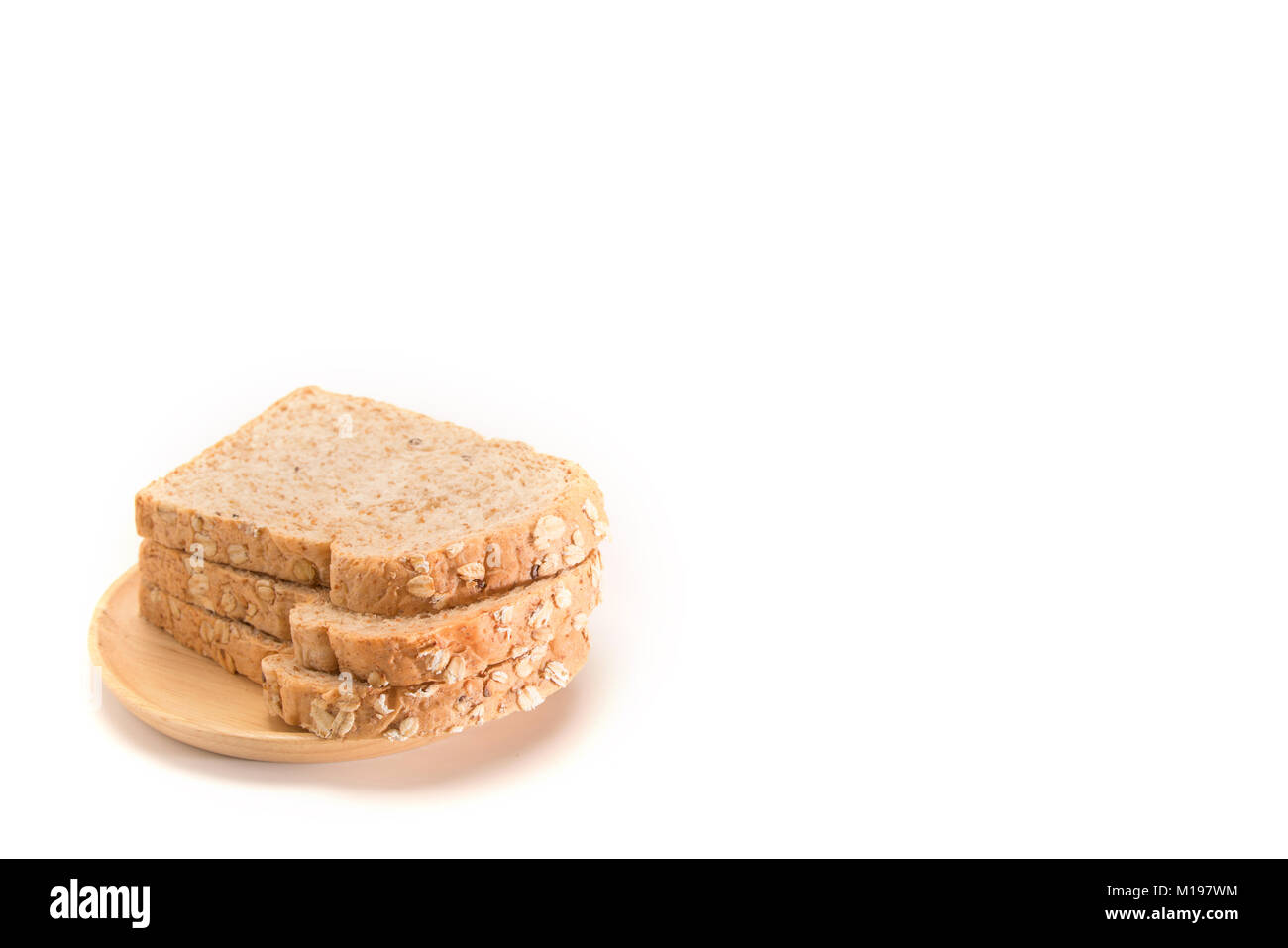 whole wheat bread, bio ingredients, very healthy isolated on white ...