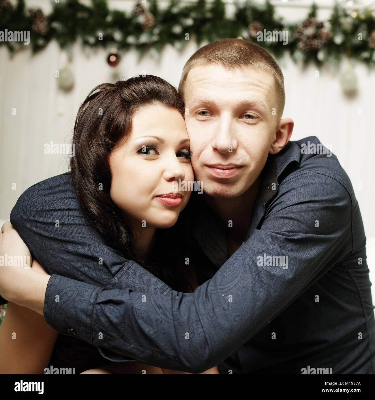 Loving girl and boy, portrait Stock Photo - Alamy
