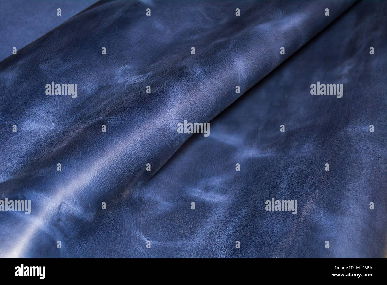 Piece of blue leather. Texture of natural material Stock Photo - Alamy