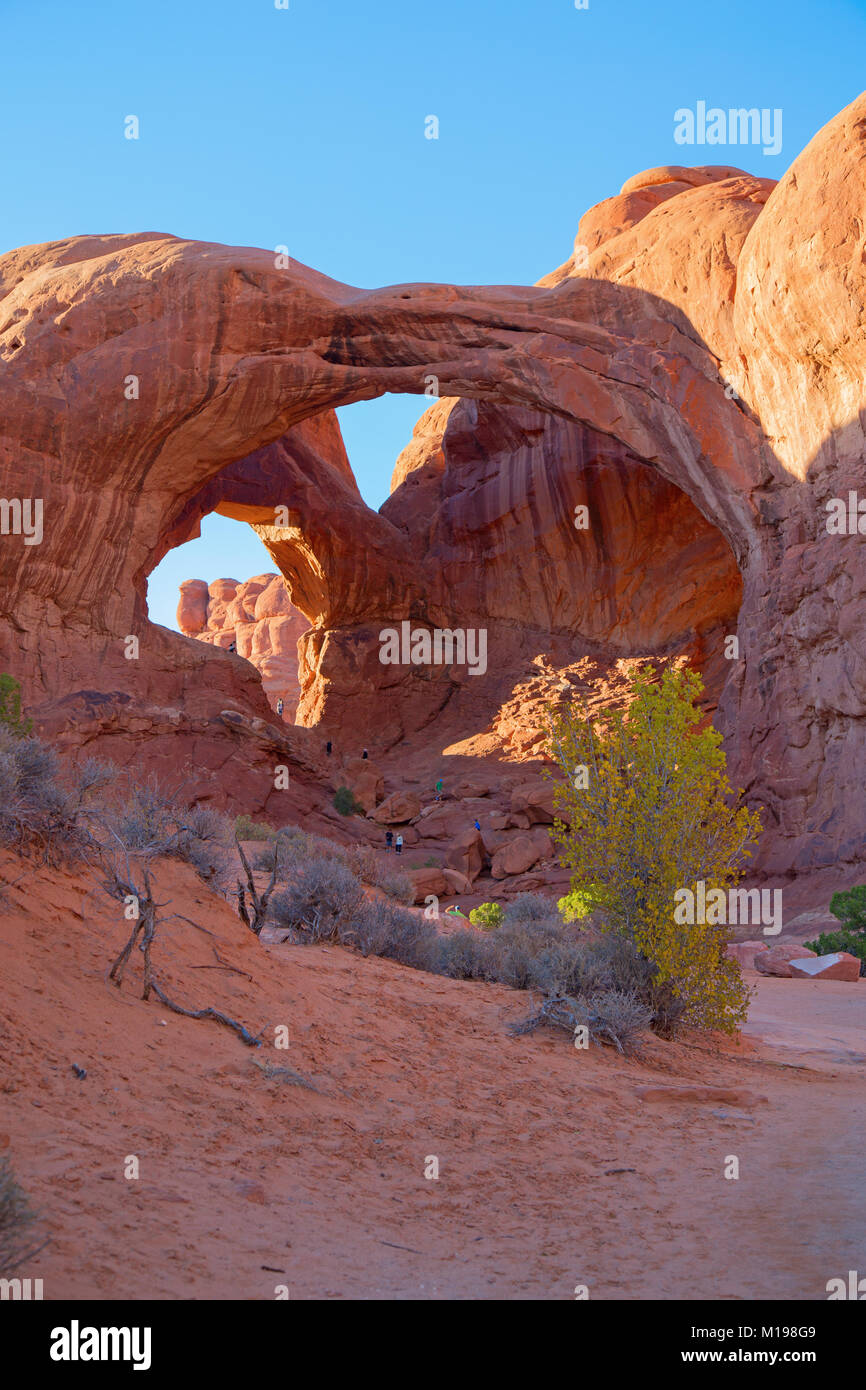 Famous Double arch in the Arches National park, Utah, USA Stock Photo ...
