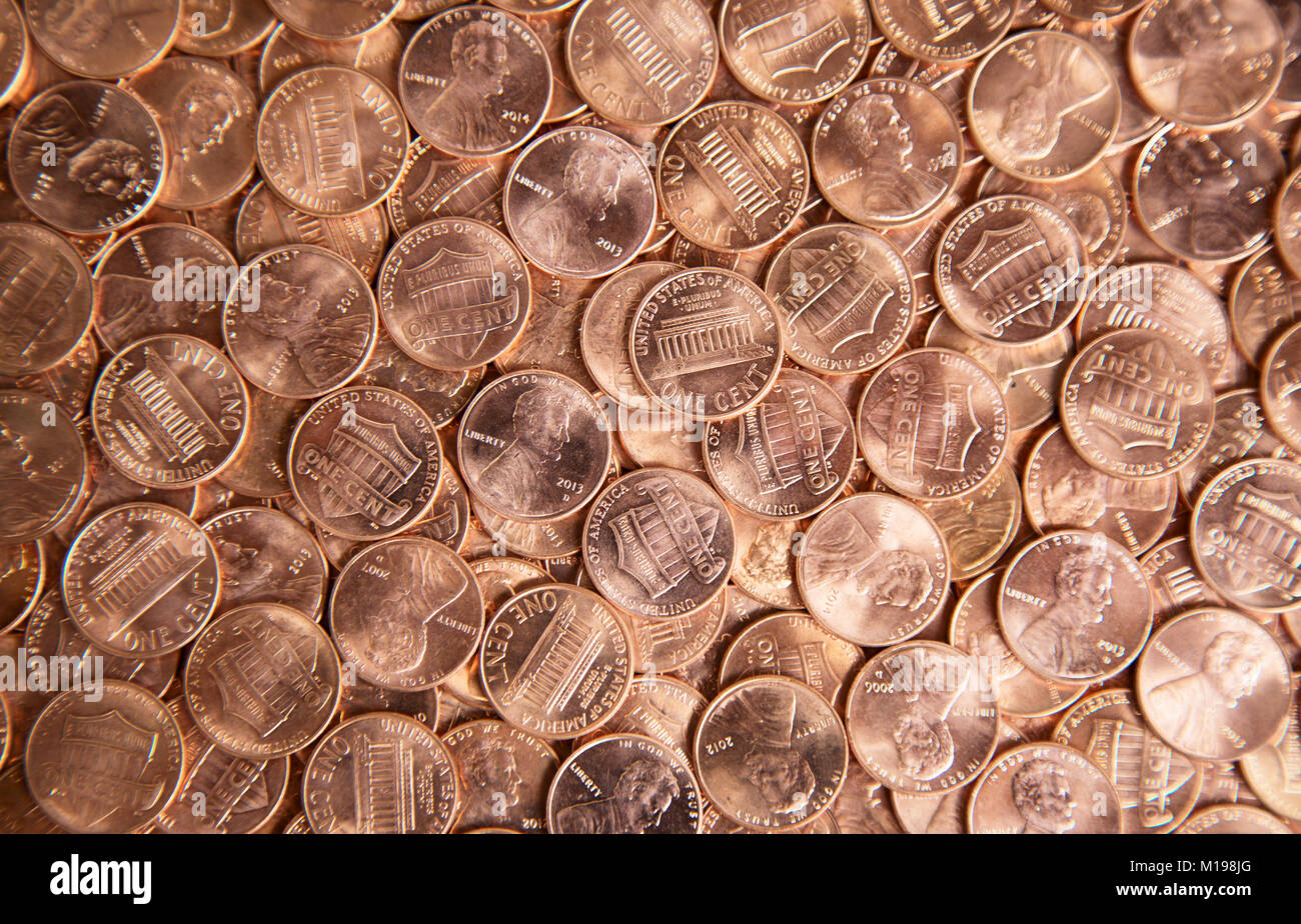 Huge pile of the US coins Stock Photo - Alamy