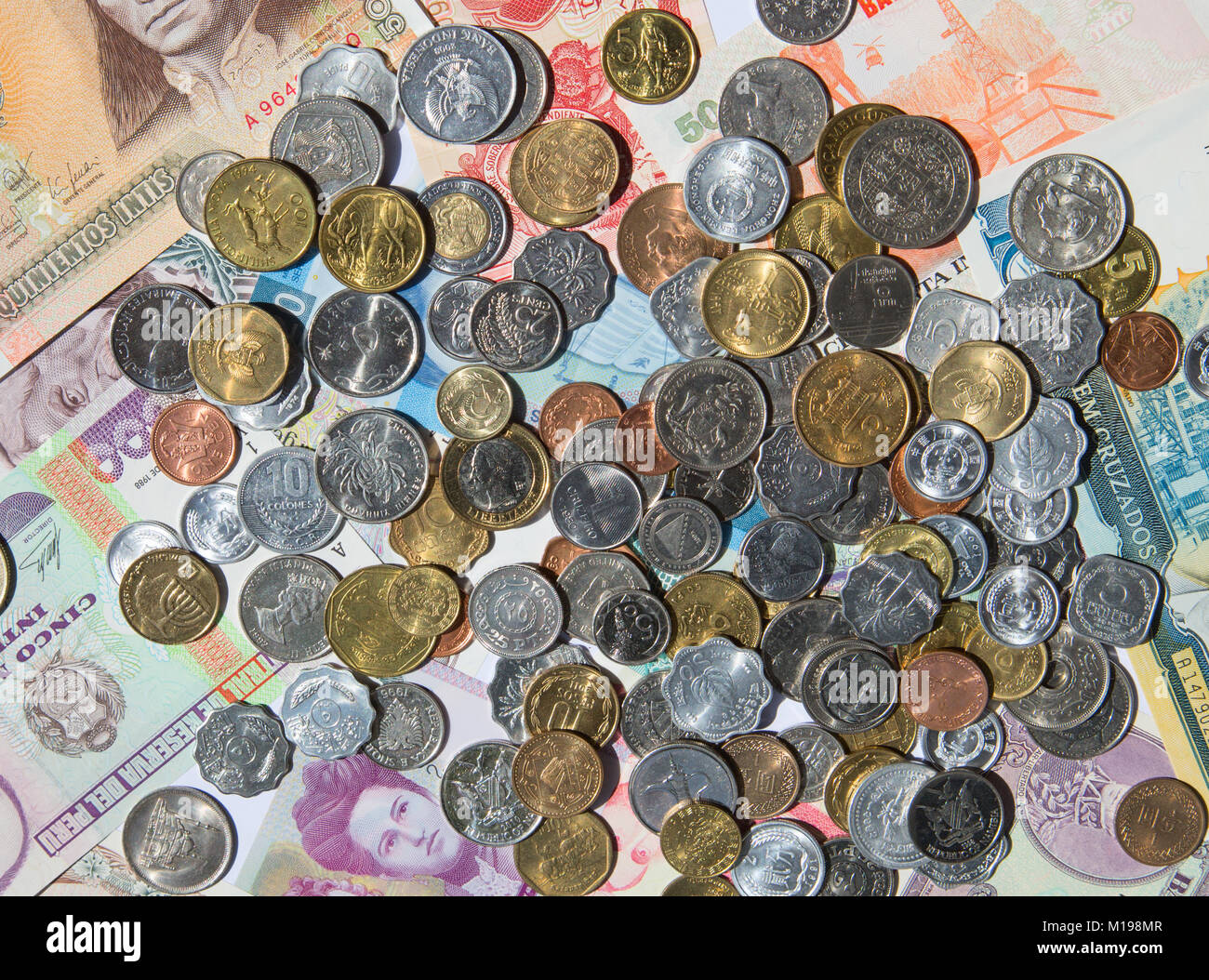 Collection of the old circulated coins Stock Photo - Alamy